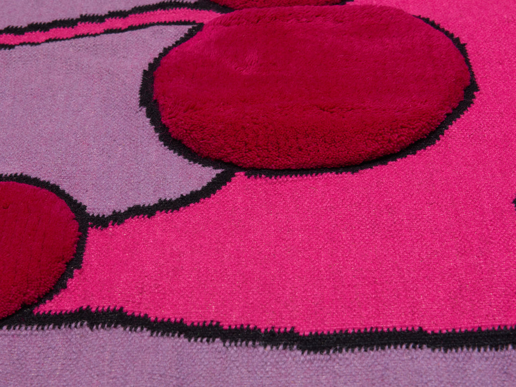 Pink Poodle Flat-Weave Rug with Tufted Accents – AELFIE